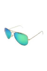 ray ban rb3025 112/19 58mm blue green mirror aviator sunglasses bundle-2 items