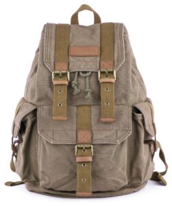 gootium 21101amg-s specially high density thick canvas backpack rucksack, army green size small