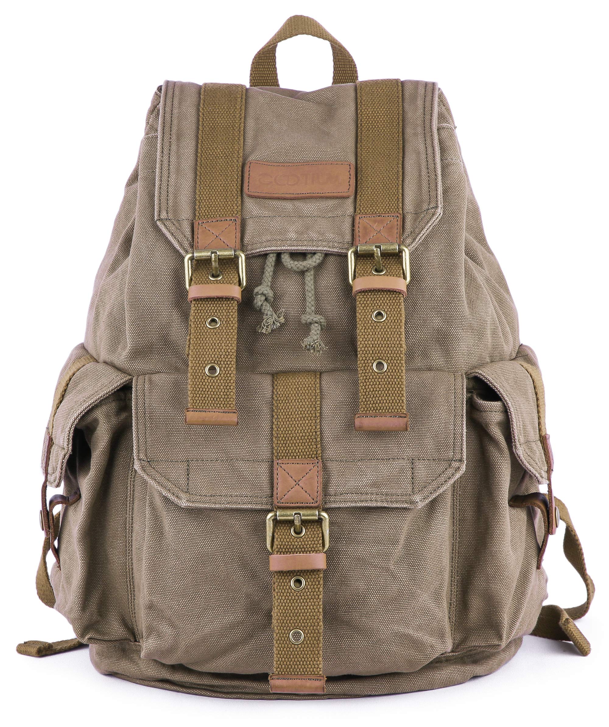 Gootium 21101AMG-S Specially High Density Thick Canvas Backpack Rucksack, Army Green Size Small