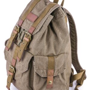 Gootium 21101AMG-S Specially High Density Thick Canvas Backpack Rucksack, Army Green Size Small