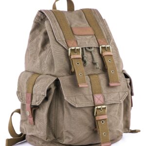 Gootium 21101AMG-S Specially High Density Thick Canvas Backpack Rucksack, Army Green Size Small