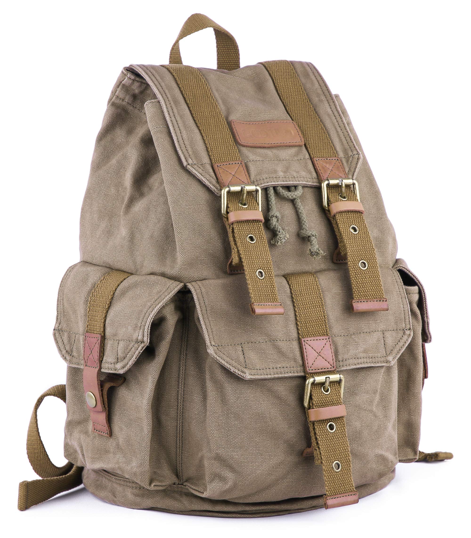 Gootium 21101AMG-S Specially High Density Thick Canvas Backpack Rucksack, Army Green Size Small