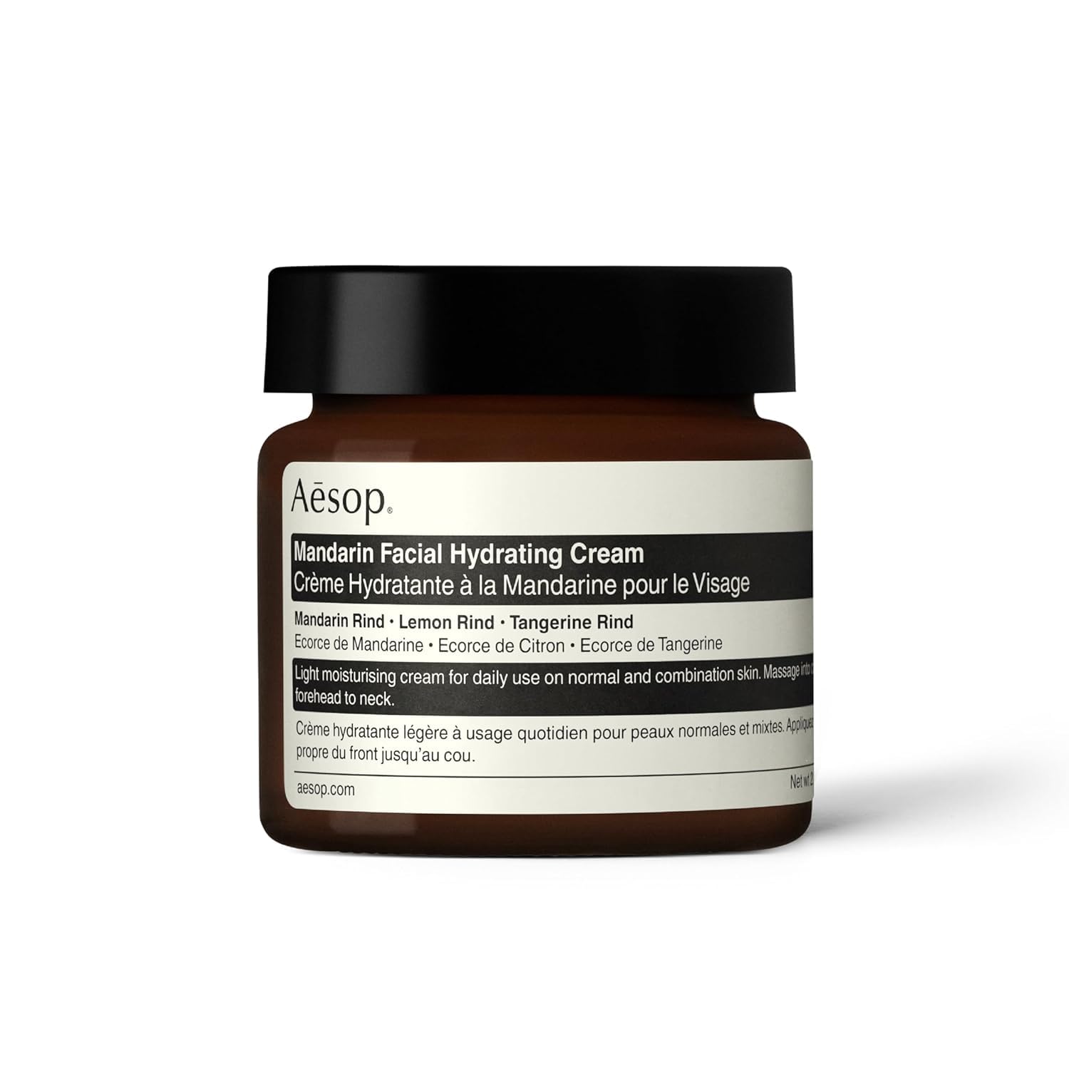 Aesop Mandarin Facial Hydrating Cream - Hydrating Formulation that Cools, Tones, and Balances Skin - With Purifying Botanical Oils - 60 ml