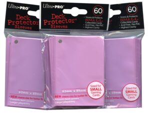 ultra pro card supplies yugioh sized deck protector sleeves pink 60 count x3