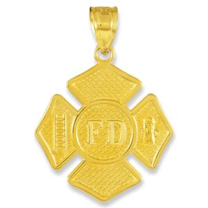 10k gold st florian medal firefighter badge pendant