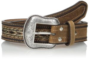 nocona belt co. men's ribon lace, medium brown, 36