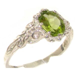 letsbuygold 925 sterling silver natural peridot womens promise ring - size 5.5