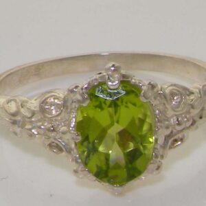 LetsBuyGold 925 Sterling Silver Natural Peridot Womens Promise Ring - Size 5.5