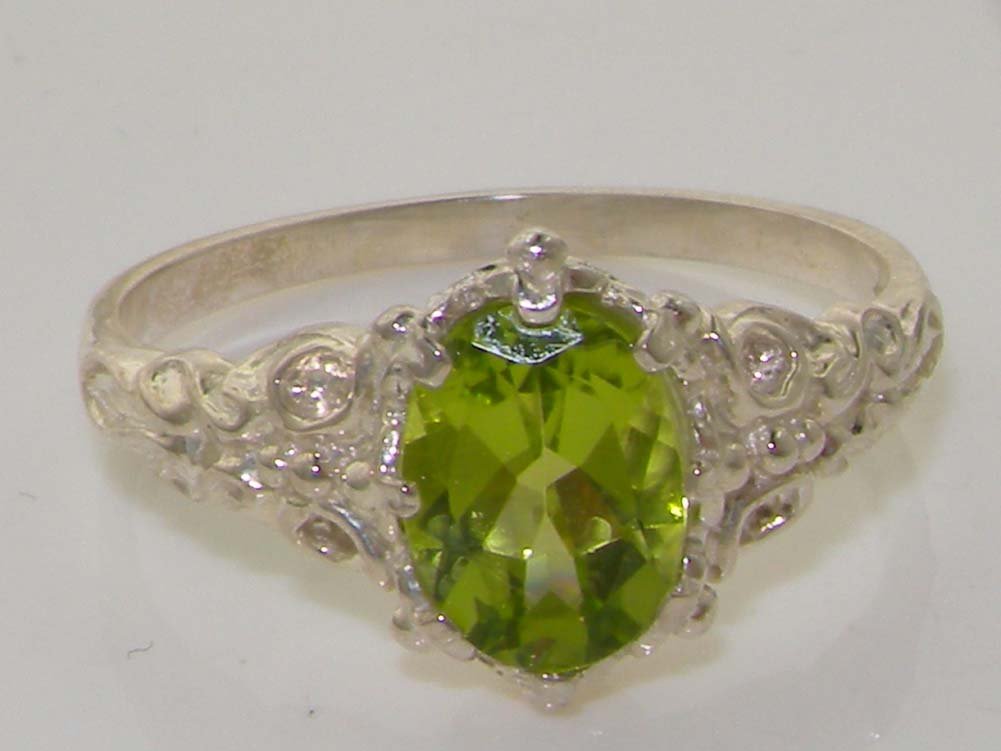 LetsBuyGold 925 Sterling Silver Natural Peridot Womens Promise Ring - Size 5.5