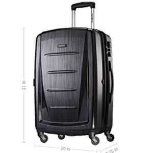 Samsonite Winfield 2 Hardside Expandable Luggage with Spinner Wheels, Checked-Large 28-Inch, Charcoal