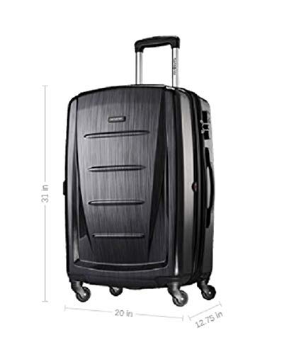 Samsonite Winfield 2 Hardside Expandable Luggage with Spinner Wheels, Checked-Large 28-Inch, Charcoal