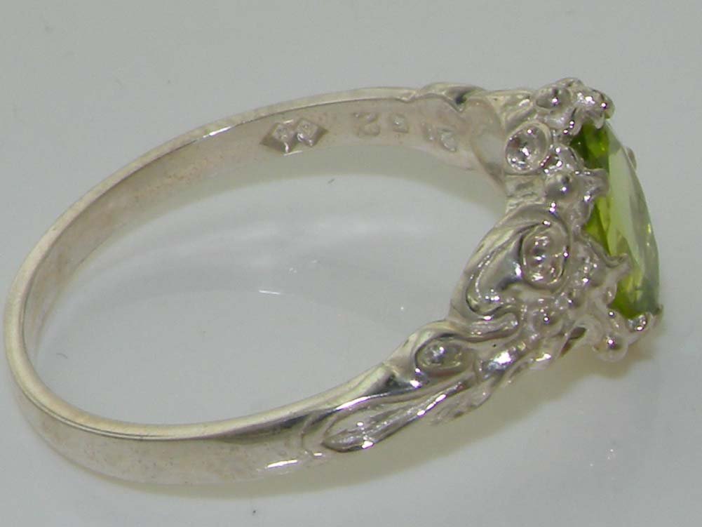 LetsBuyGold 925 Sterling Silver Natural Peridot Womens Promise Ring - Size 5.5