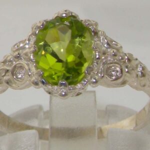 LetsBuyGold 925 Sterling Silver Natural Peridot Womens Promise Ring - Size 5.5