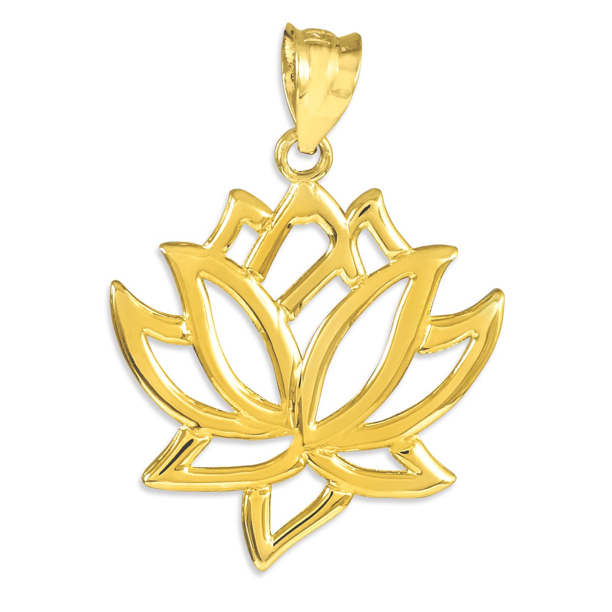 10k Yellow Gold Lotus Flower Pendant