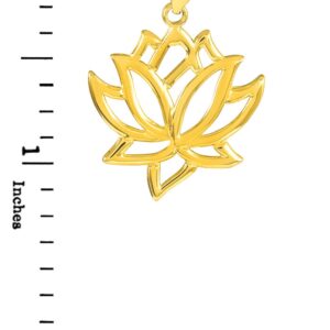 10k Yellow Gold Lotus Flower Pendant