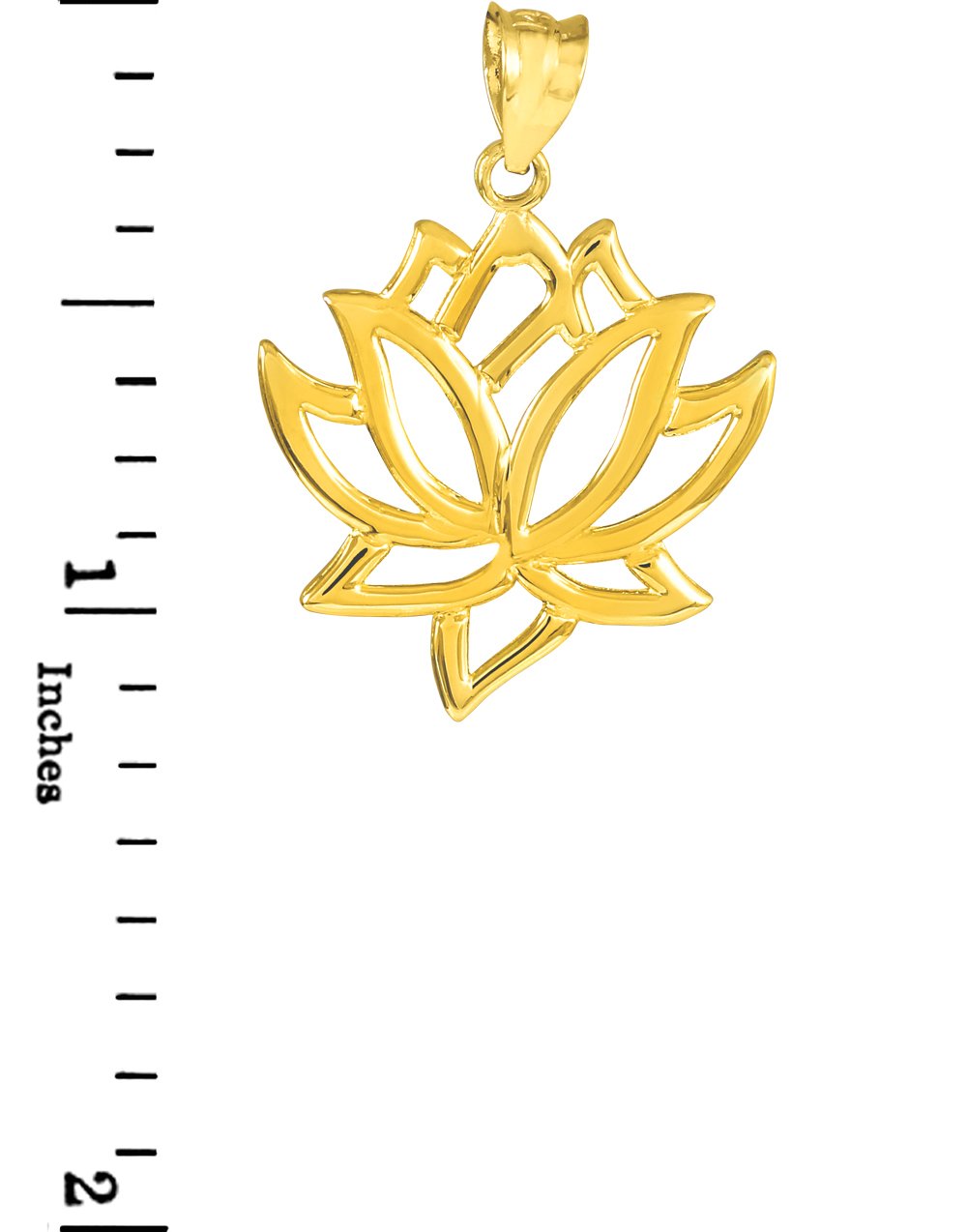 10k Yellow Gold Lotus Flower Pendant