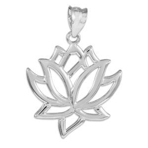 925 sterling silver lotus flower pendant