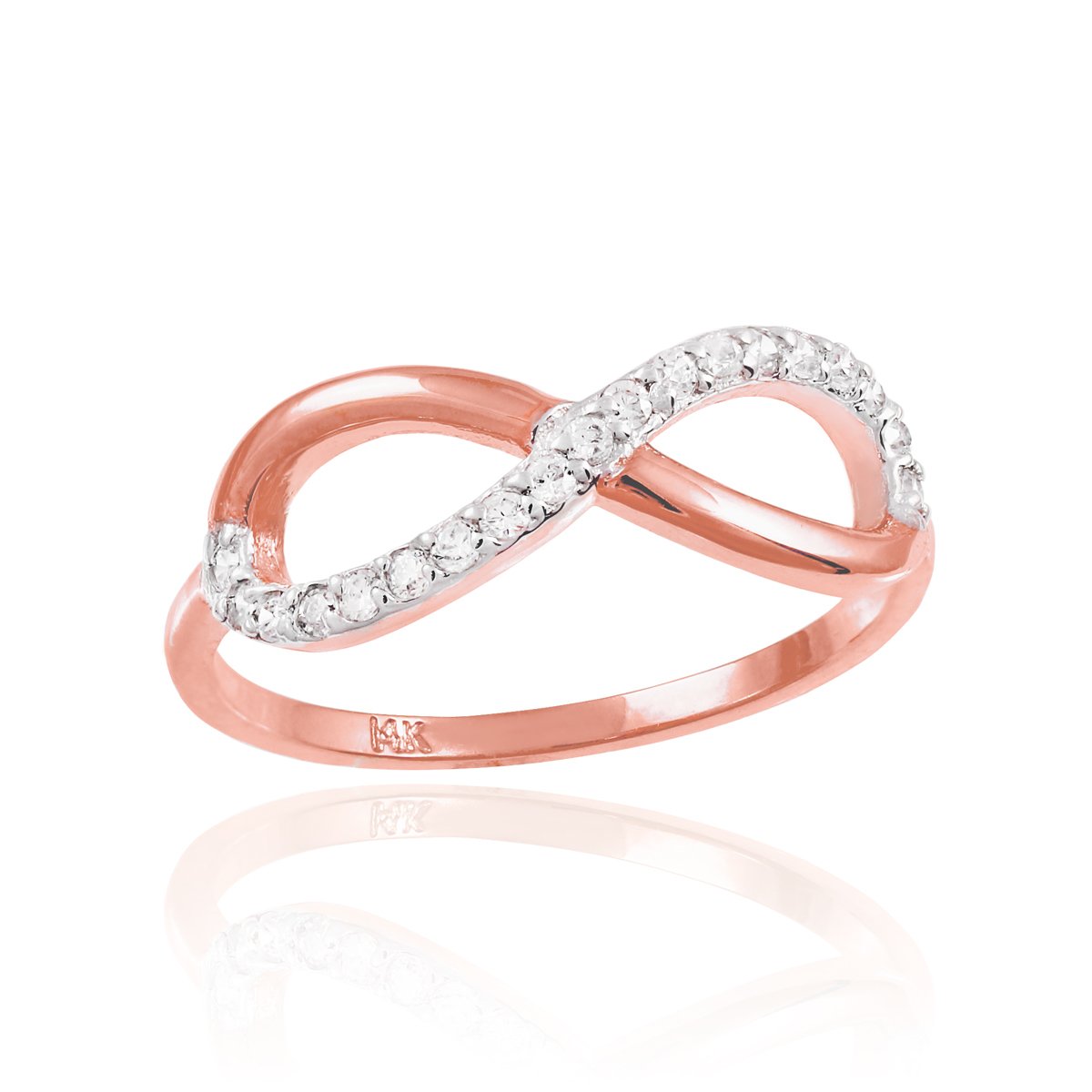 14k Rose Gold Infinity Ring with CZ (7)