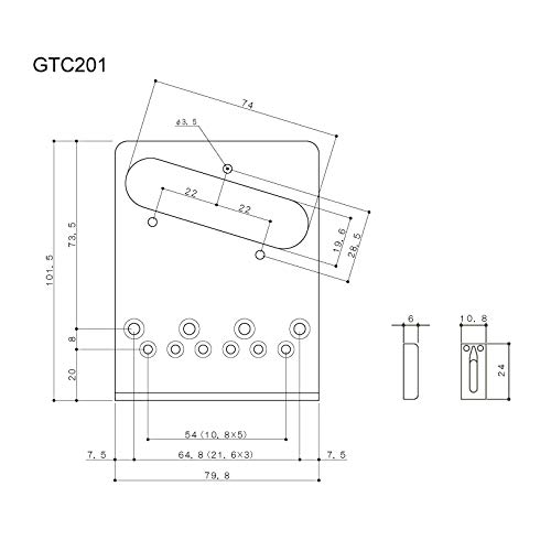 Gotoh Modern Bridge for Tele Black