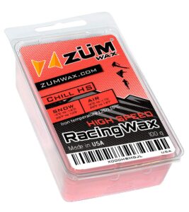 zumwax high speed racing glide wax ski/snowboard/nordic/cross-country - chill temperature - 100 gram - super-fast!!! environmentally friendly & non-toxic! fully tsca compliant!!!