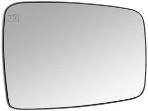 fit system 33244 driver side heated mirror glass w/backing plate, dodge ram pick-up 1500, ram pick-up 2500, 3500, 6 3/8" x 9" x 10" (w/o towing pkg, w/o auto dimming)