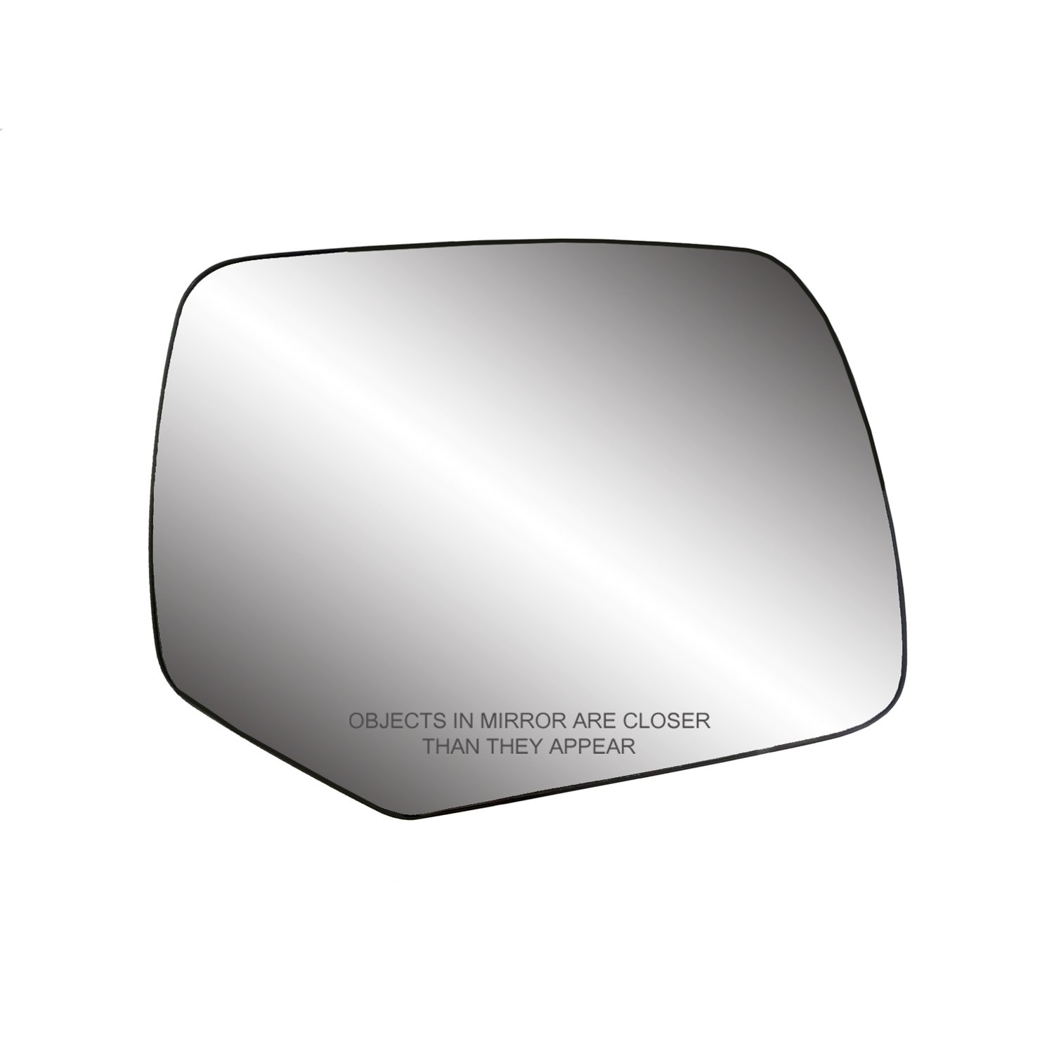 Passenger Side Non-heated Mirror Glass w/backing plate, Ford Escape, Escape Hybrid, Mercury Mariner, Mariner Hybrid, 5 13/16" x 7 9/16" x 8 5/16" (w/o Blind Spot)