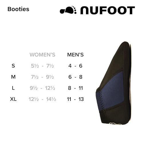 Nufoot Booties Men's Shoes, Foldable & Flexible Footwear, Fold and Go Travel Shoes, Yoga Socks, Indoor Shoes, Slippers, Black, X-Large