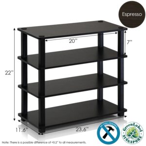 Furinno Turn-S-Tube 3-Tier Shoe Rack, Dark Cherry/Black