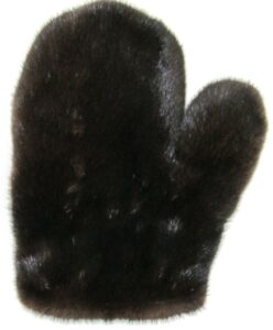 full skin mahogany mink love massage mitten w/satin back