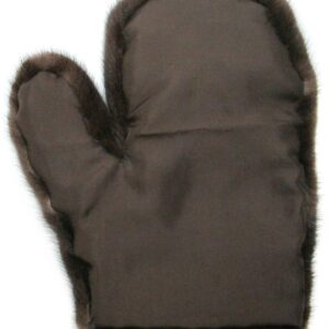 Full Skin Mahogany Mink Love Massage Mitten W/Satin Back