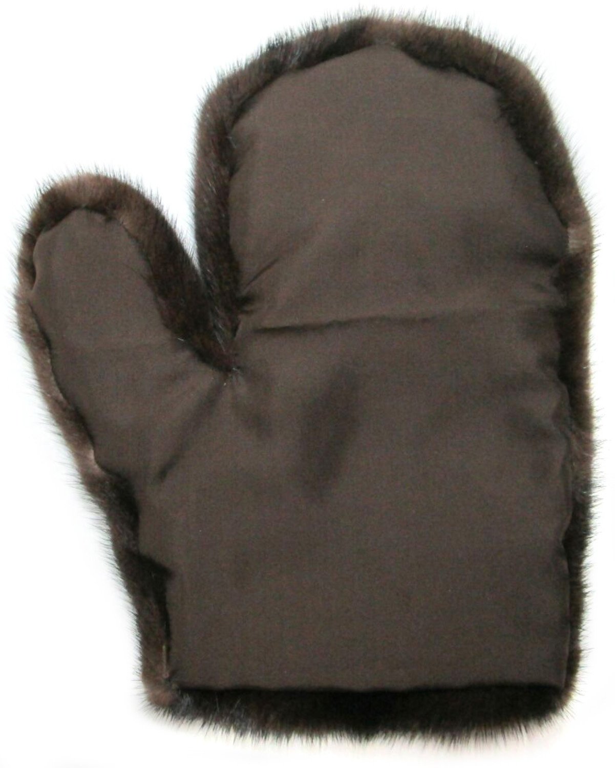 Full Skin Mahogany Mink Love Massage Mitten W/Satin Back