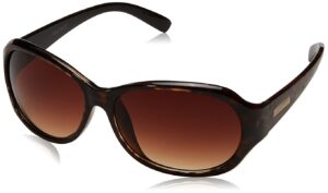 nine west women's lucky sunglasses oval, tortoise, 55 mm