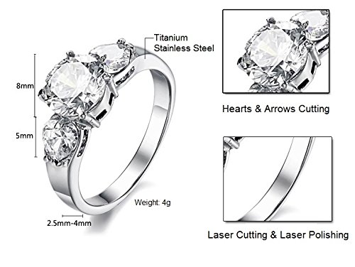 Global Jewelry Amazing Titanium Lady's Wedding Band Ring Anniversary/Engagement/Promise Ring Best Gift! (7)