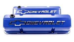 proform 141-932 slant edge valve cover for small block chevy, blue