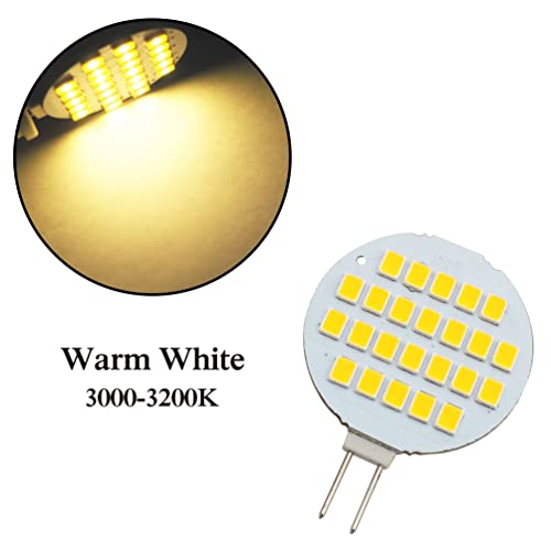 GRV G4 24-2835 SMD Interior LED Light Bulbs for RV,AC/DC12V-24V Super Bright 2W Replacement of 20W Incandescent Lamp,Warm White Lighting for RV Camper,Cabinet Dome Light,Boat Light, Pack of 10