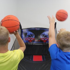 Atomic Jumpball Deluxe Double Electronic Basketball Shootout Includes Four Mini Basketballs and Inflating Air Pump