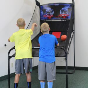 Atomic Jumpball Deluxe Double Electronic Basketball Shootout Includes Four Mini Basketballs and Inflating Air Pump