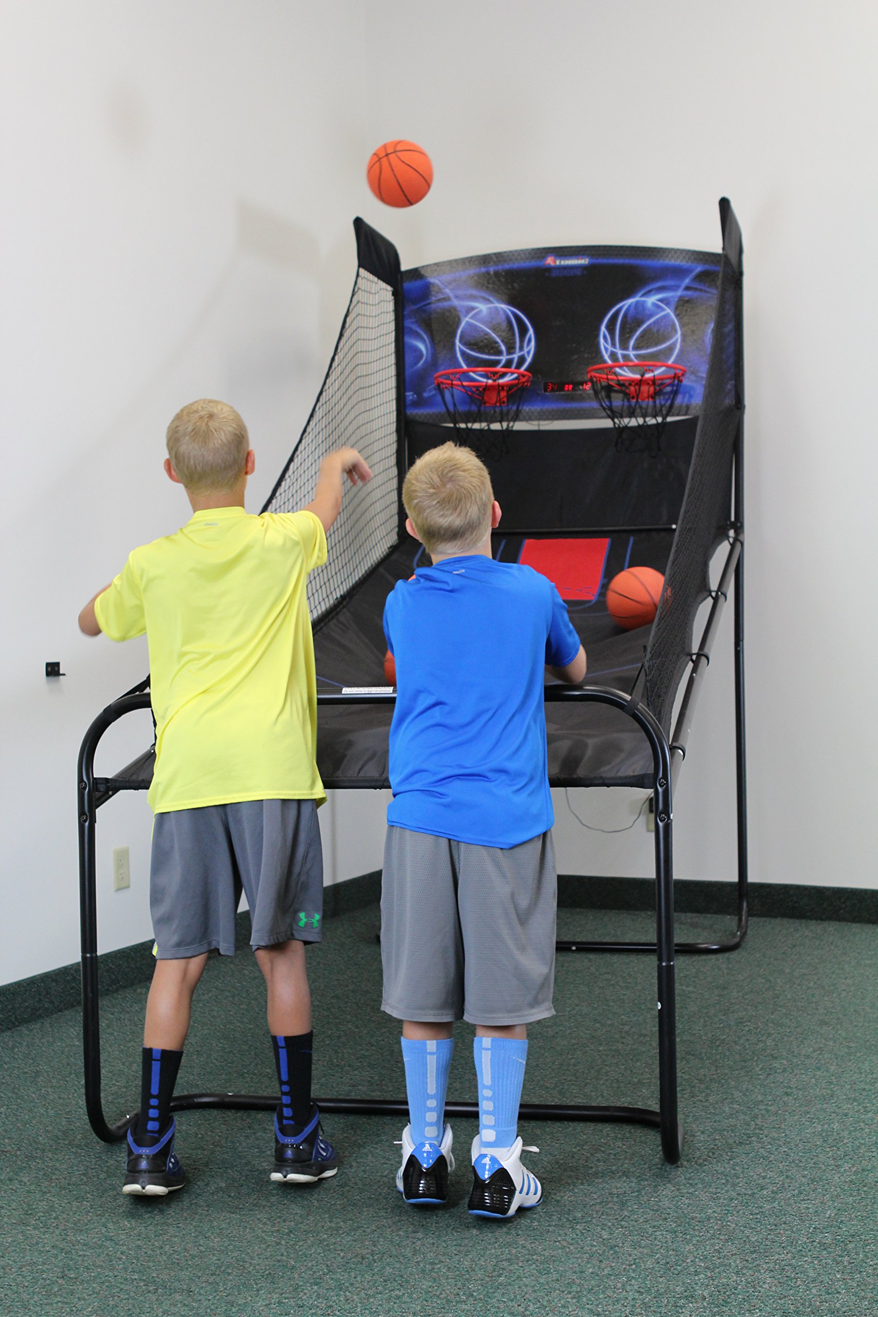 Atomic Jumpball Deluxe Double Electronic Basketball Shootout Includes Four Mini Basketballs and Inflating Air Pump