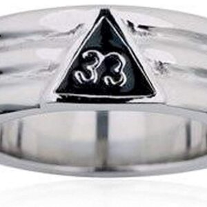 Silver Color Steel - Scottish Rite 33rd Degree Grooved Band - Stainless Steel Freemason Ring/Masonic Ring - Freemason's Jewelry Masonic Rings for Free Masons (11)