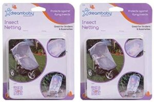 dreambaby insect bug netting for strollers, play yards, carriers, and travel systems (stroller, 2 pack)