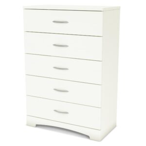 south shore step one 5-drawer chest, pure white