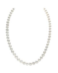 the pearl source 14k gold 6.5-7.0mm aaaa quality round white freshwater cultured pearl necklace for women in 16" choker length