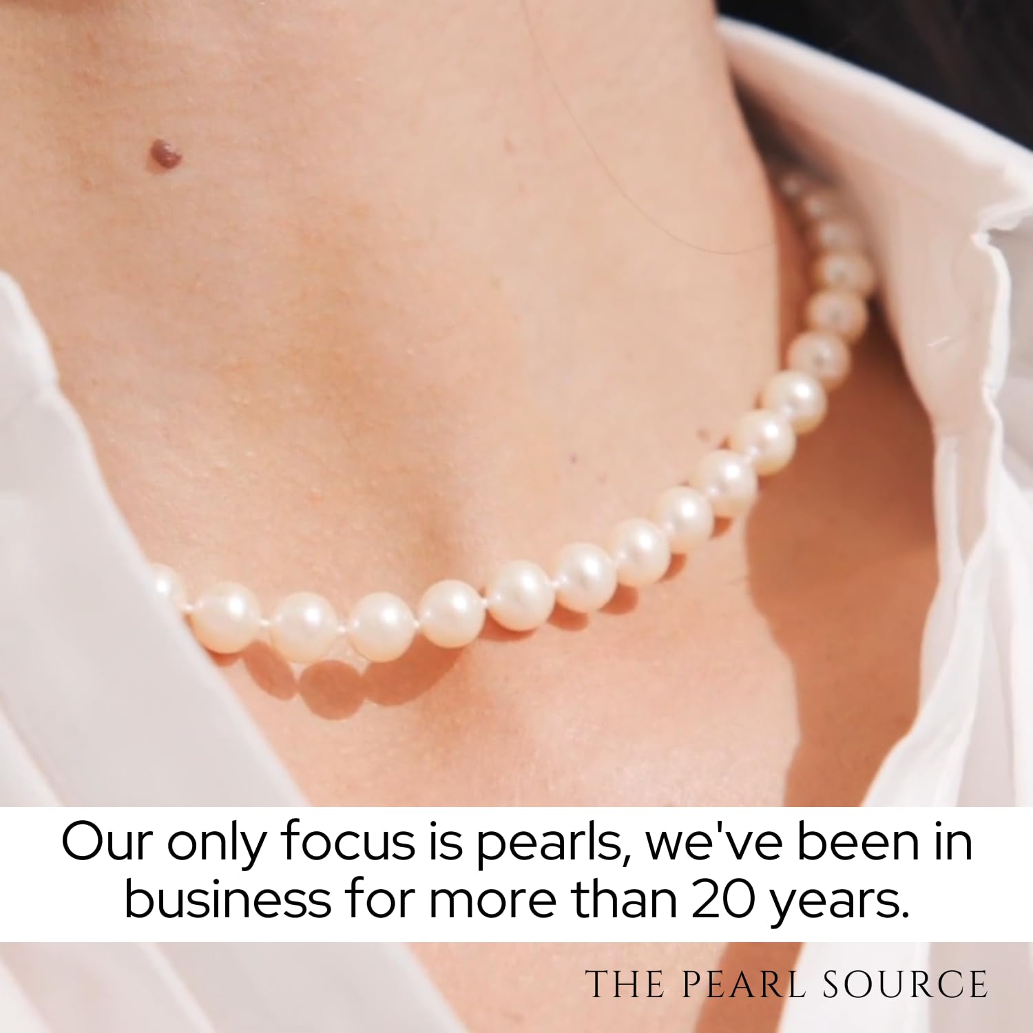 The Pearl Source 14K Gold 6.5-7.0mm AAAA Quality White Freshwater Cultured Pearl Necklace for Women in 17" Princess Length