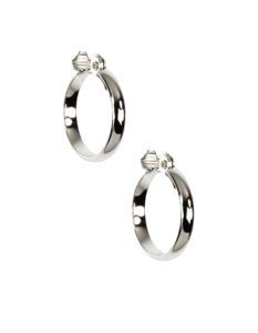 anne klein classics silver-tone clip hoop earrings