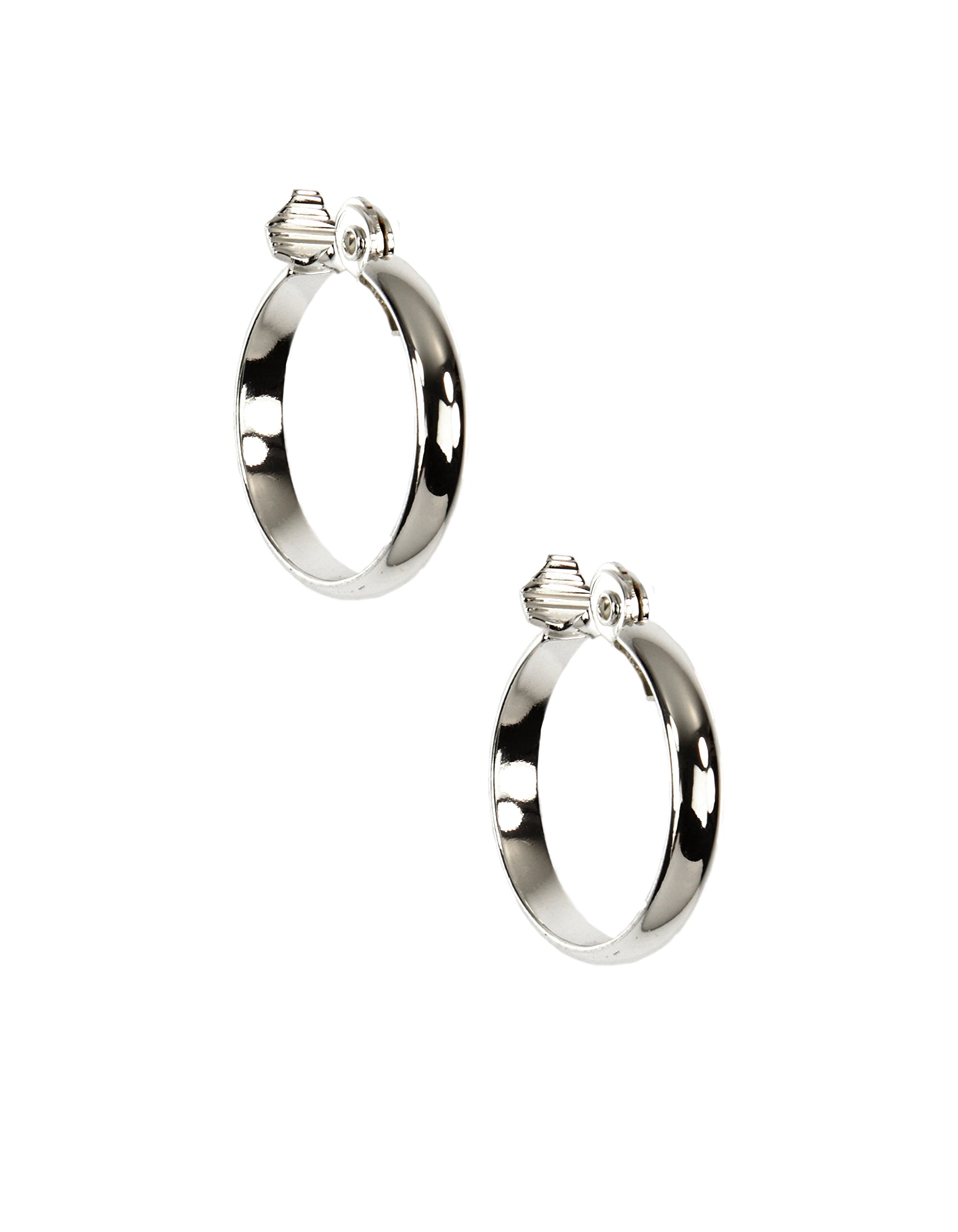 Anne Klein Classics Silver-Tone Clip Hoop Earrings