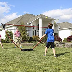 Zume Games Portable Badminton Set with Freestanding Base – Sets Up on Any Surface in Seconds – No Tools or Stakes Required,Red/Black/Green,1,OD0006W