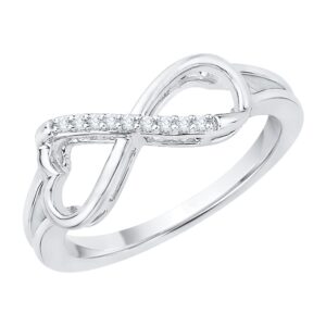 katarina heart shaped infinity diamond ring in sterling silver (1/20 cttw, j-k, i1-i2) (size-4)