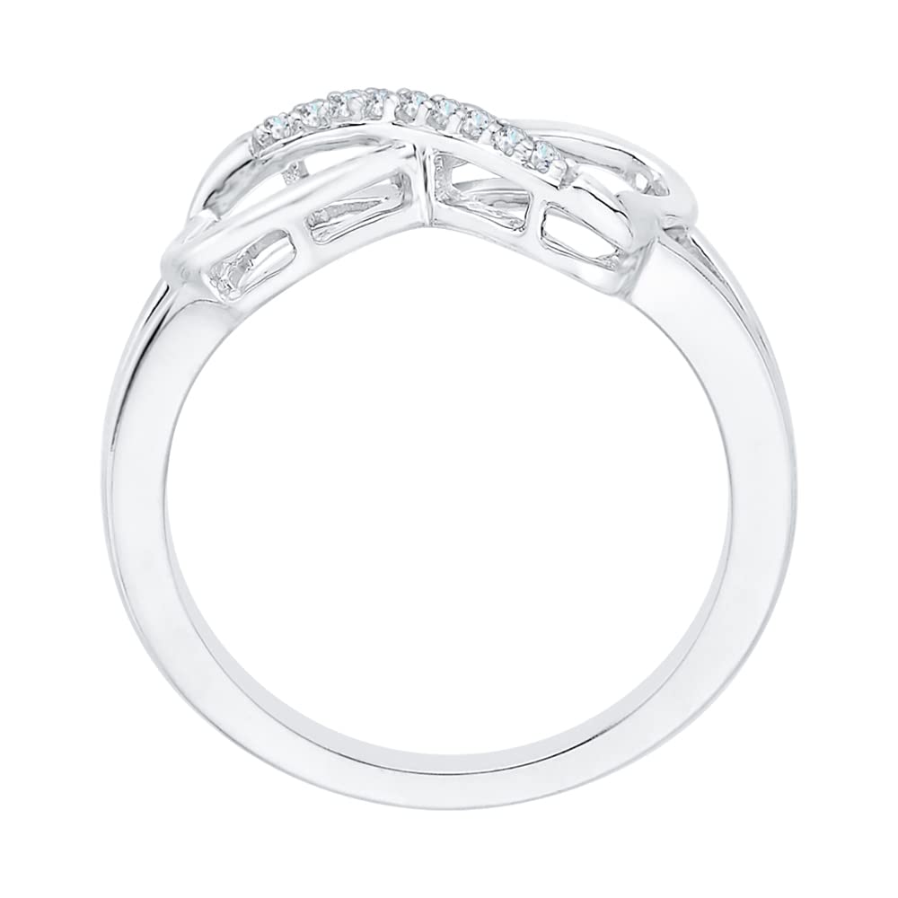 KATARINA Heart Shaped Infinity Diamond Ring in Sterling Silver (1/20 cttw, J-K, I1-I2) (Size-4)