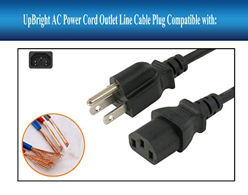 UpBright AC Power Cord Cable Compatible with Precor EFX Elliptical Series 5.31 5.33 5.35 5.37 EFX5.33 EFX5.37 EFX 5.25 EFX 5.23 EFX5.17i EFX546 EFX556 EFX 5.33i 5.17i 5.19 5.21 5.21i 5.23 IEC-320 C13