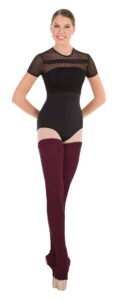 body wrappers womens 48 inch extra-long stirrup legwarmers style 92 (burgundy, one size)